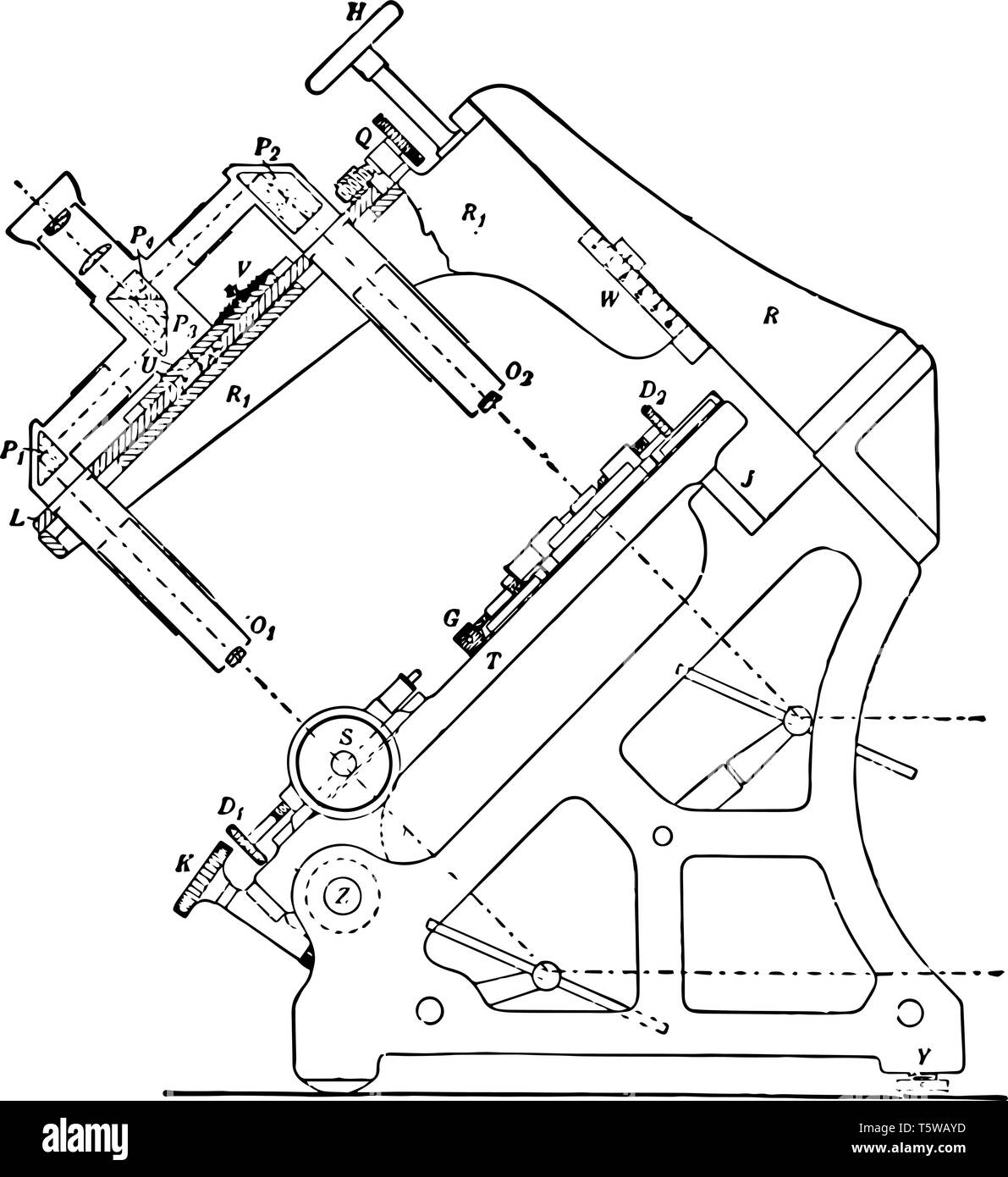 A diagram of Hartmann Spectrocomparator device to measure accurate the ...