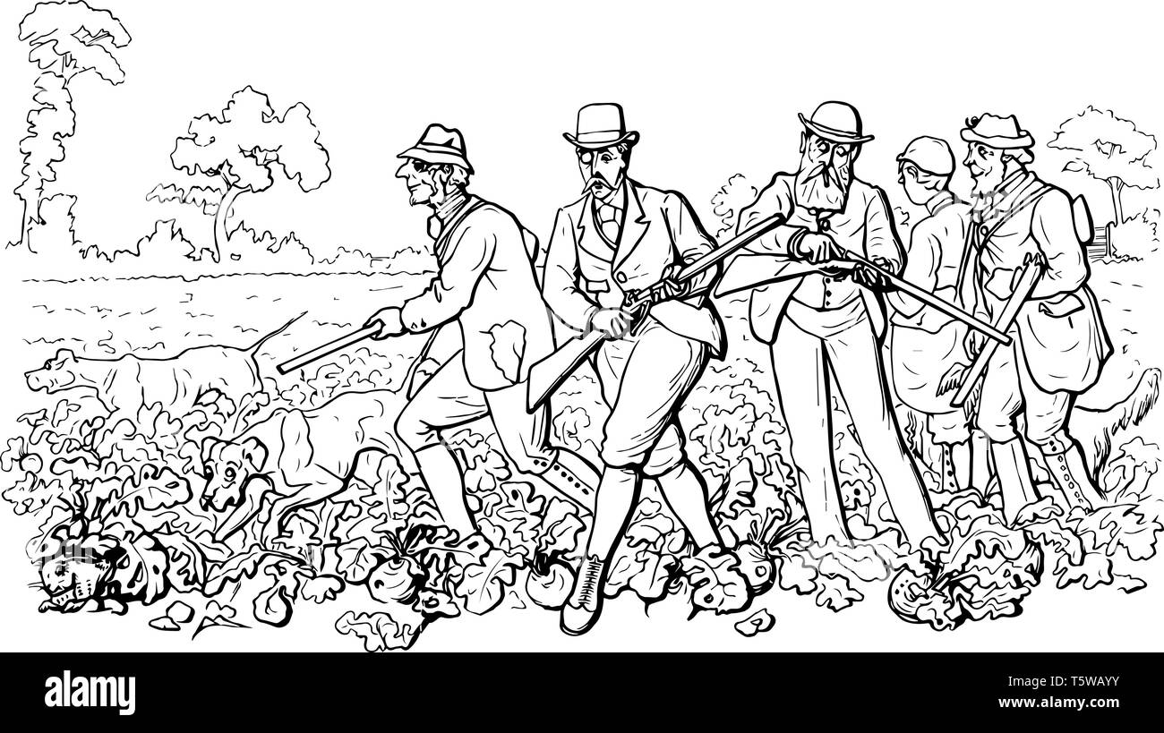 Men with shotguns Stock Vector Images - Alamy