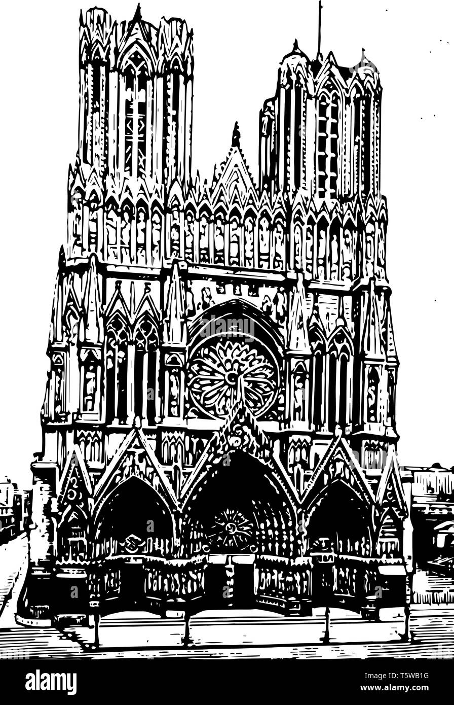 Reims Cathedral Drawing