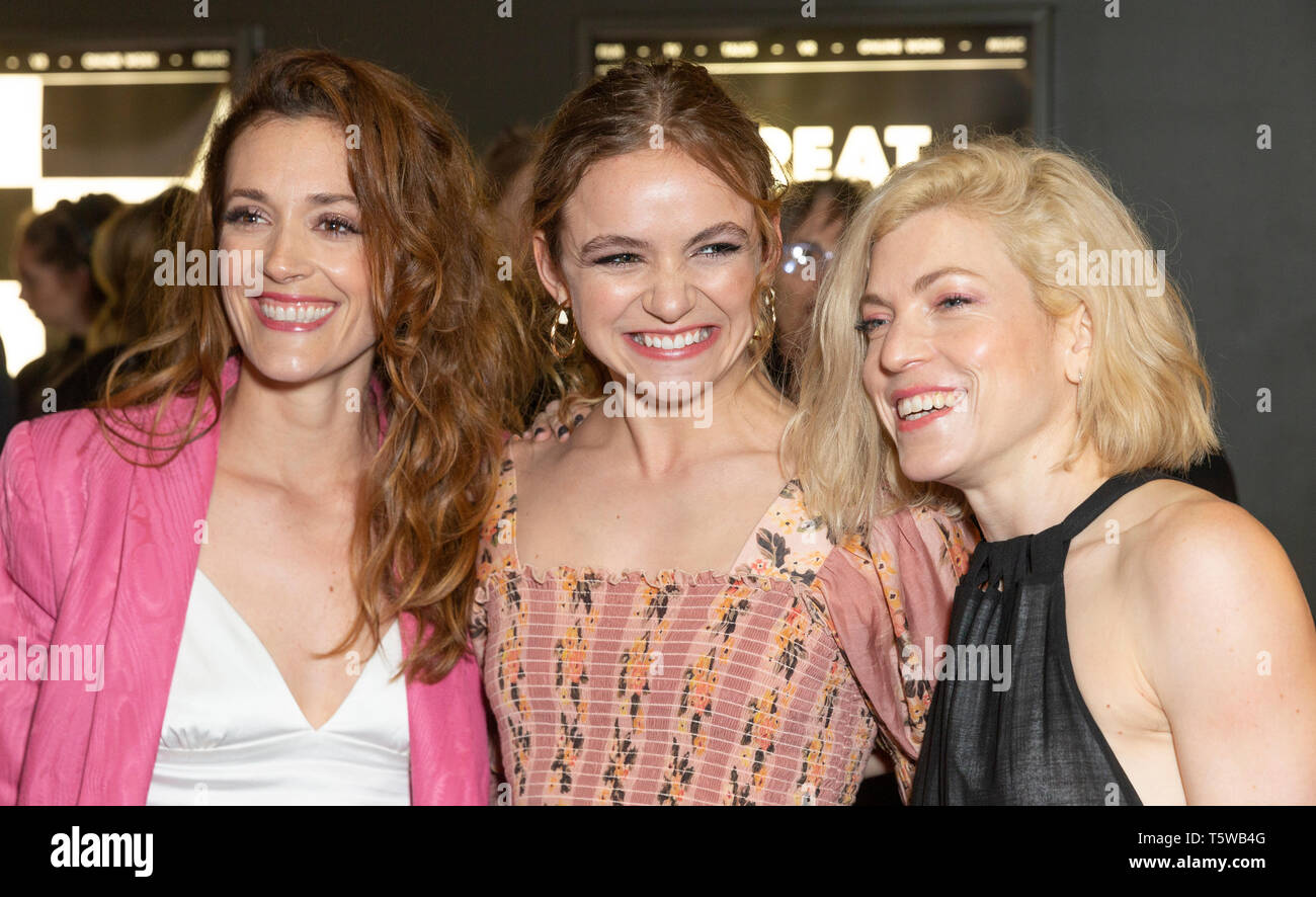 New York, NY - April 26, 2019: Danielle Krudy, Morgan Saylor, Bridget ...