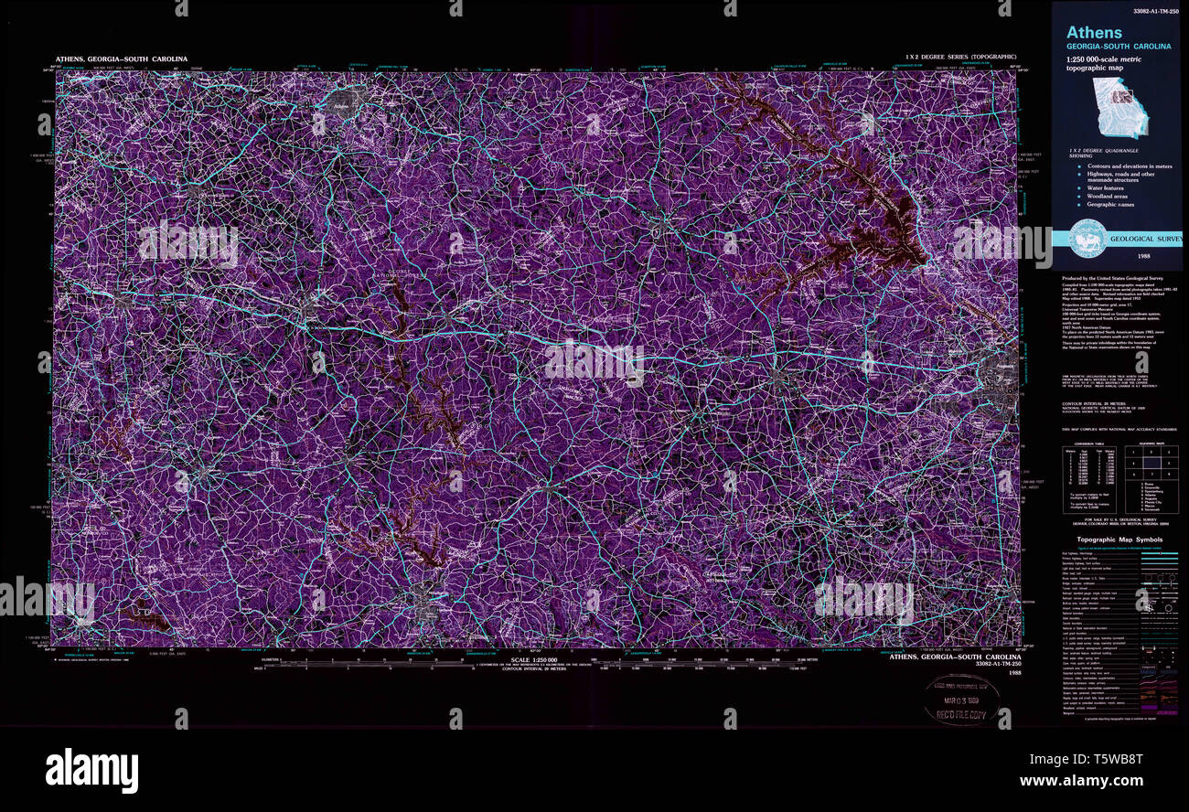 Map of athens georgia hi-res stock photography and images - Alamy
