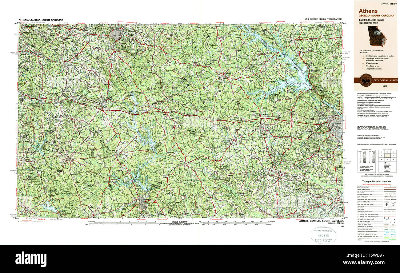 Map of athens georgia hi-res stock photography and images - Alamy