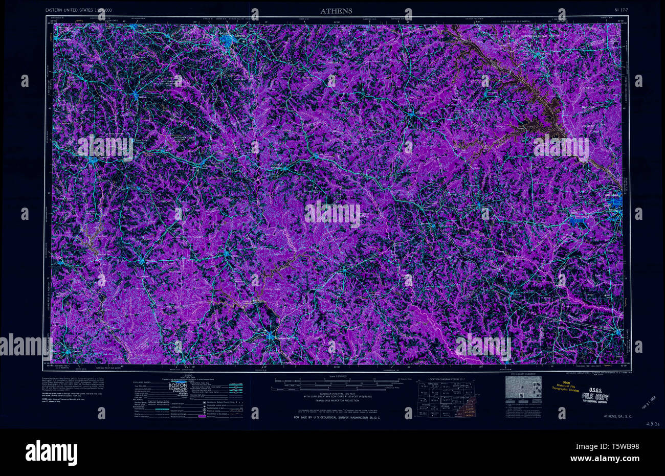 Map of athens georgia hi-res stock photography and images - Alamy