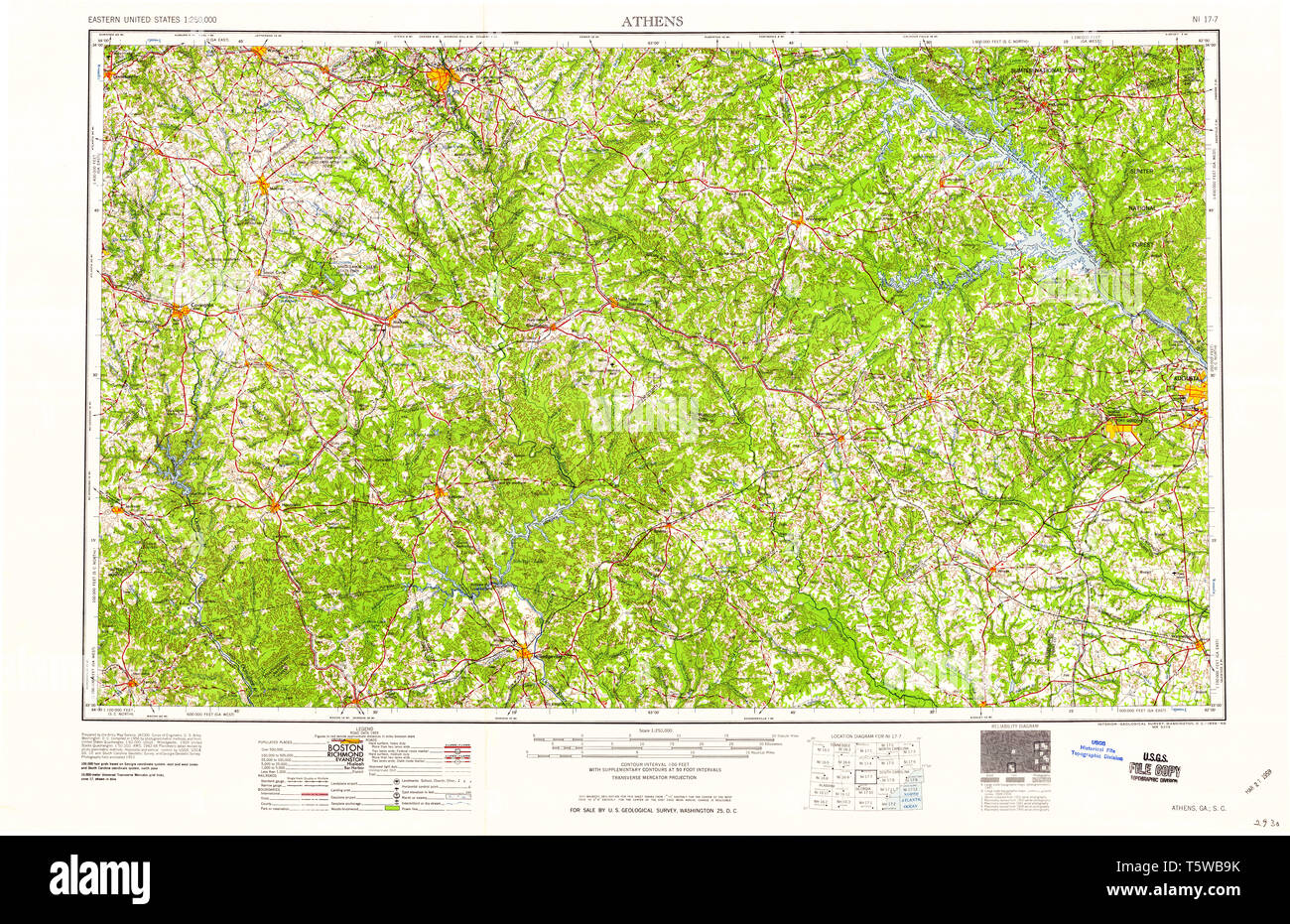 Map of athens georgia hi-res stock photography and images - Alamy