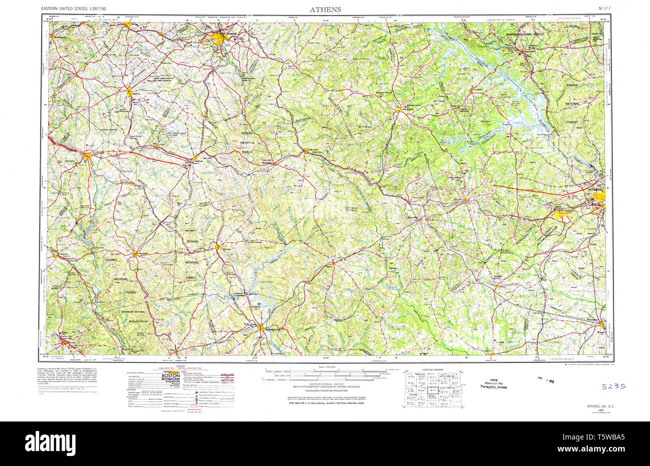 Map of athens georgia hi-res stock photography and images - Alamy