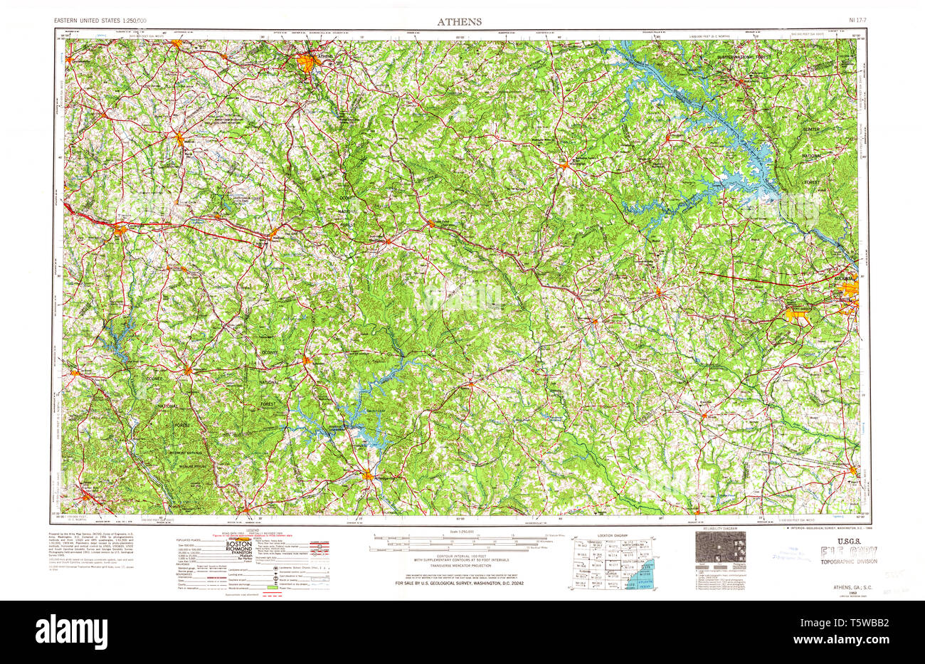 Map of athens, ga hi-res stock photography and images - Alamy