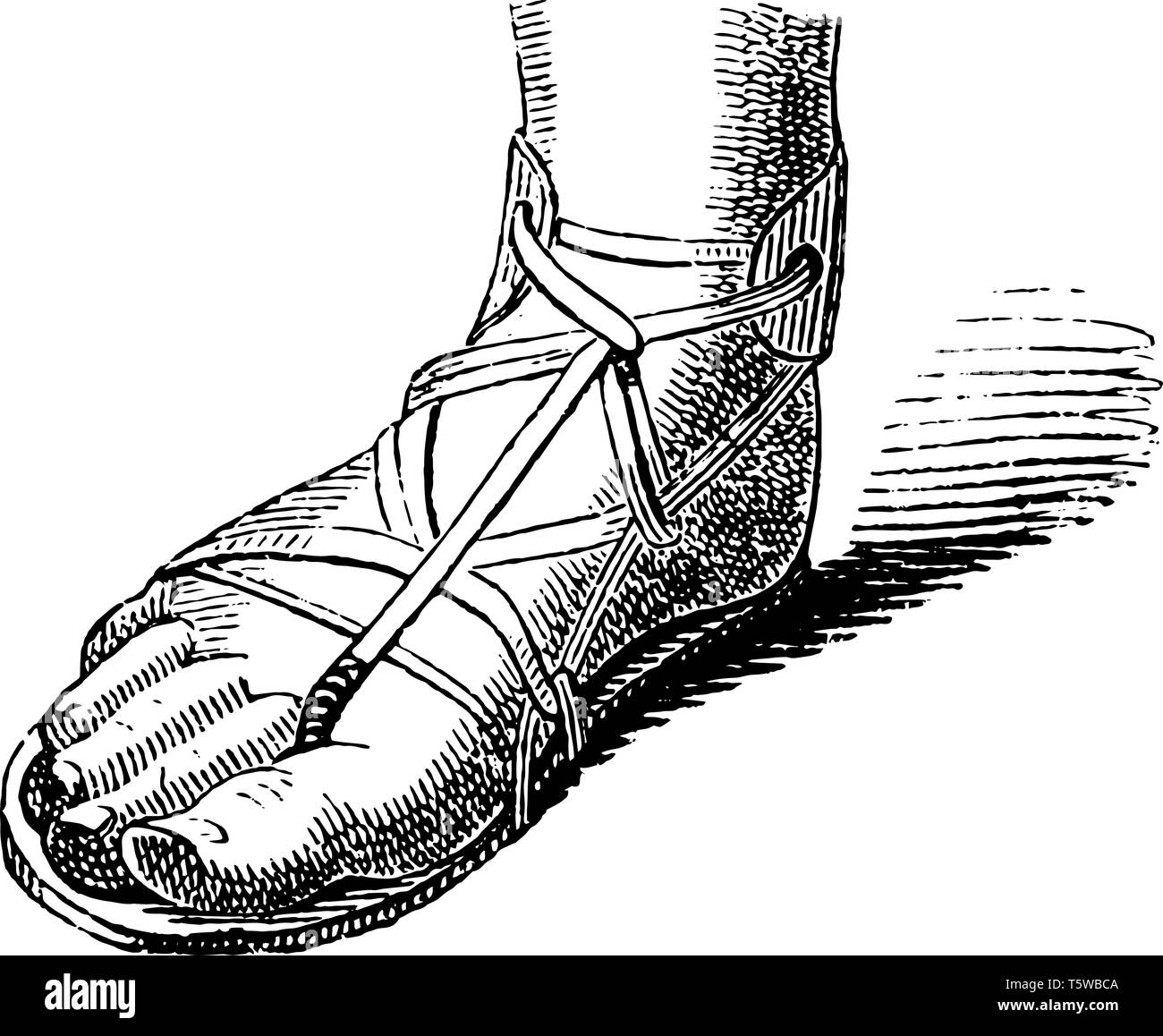Slipper used are Ancient Middle East vintage line drawing or engraving ...