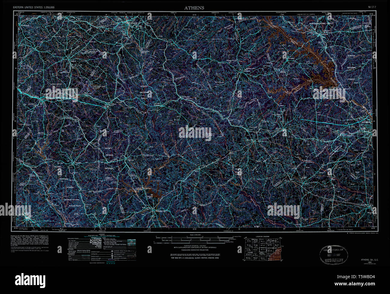Map of athens georgia hi-res stock photography and images - Alamy
