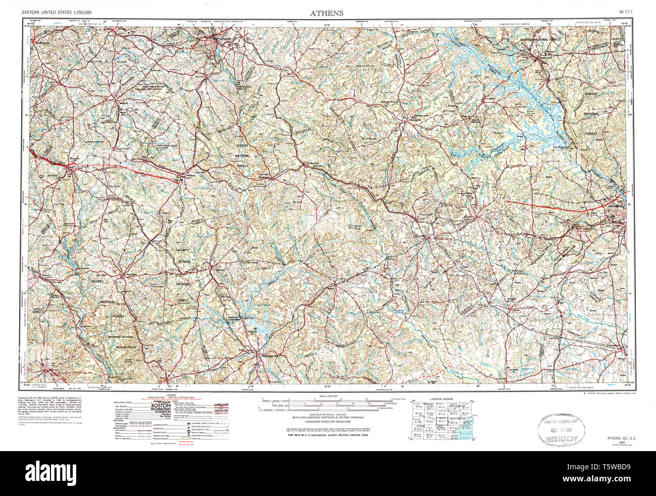Map of athens georgia hi-res stock photography and images - Alamy