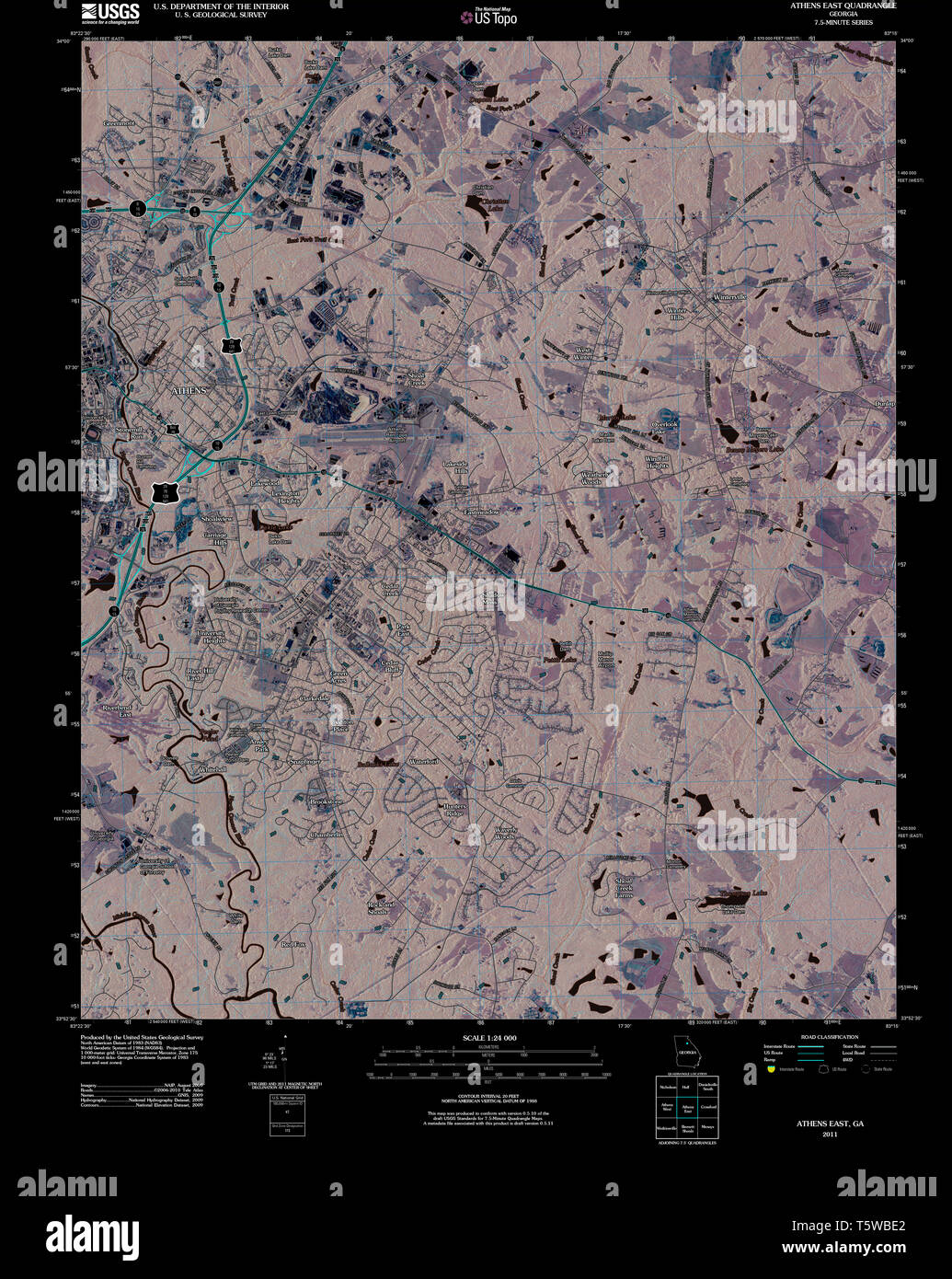 Map of athens, ga hi-res stock photography and images - Alamy