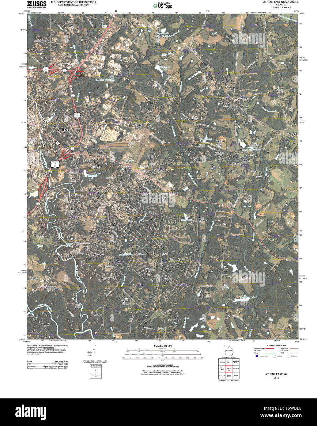 Map of athens georgia hi-res stock photography and images - Alamy