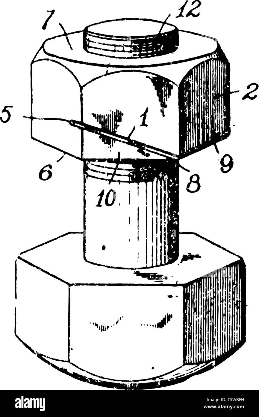 This illustration represents Locking Nut which is a nut that resists ...