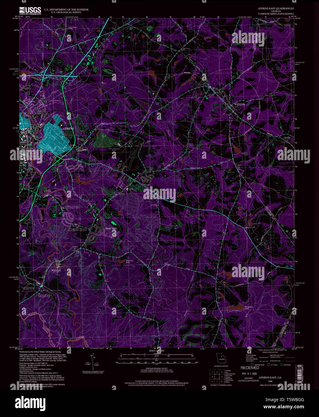 Athens Georgia Map High Resolution Stock Photography and Images - Alamy