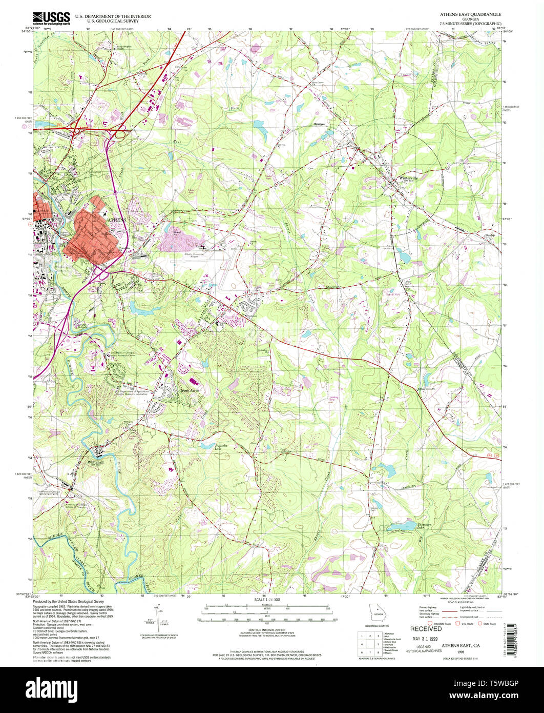 Map of athens, ga hi-res stock photography and images - Alamy