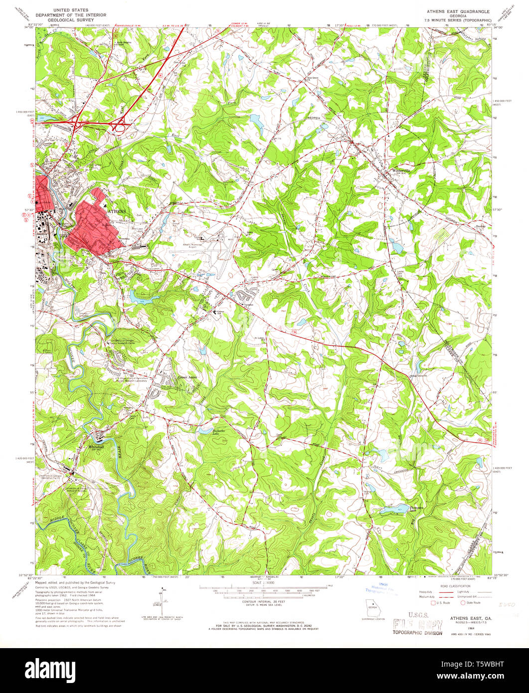 Map of athens, georgia Cut Out Stock Images & Pictures - Alamy