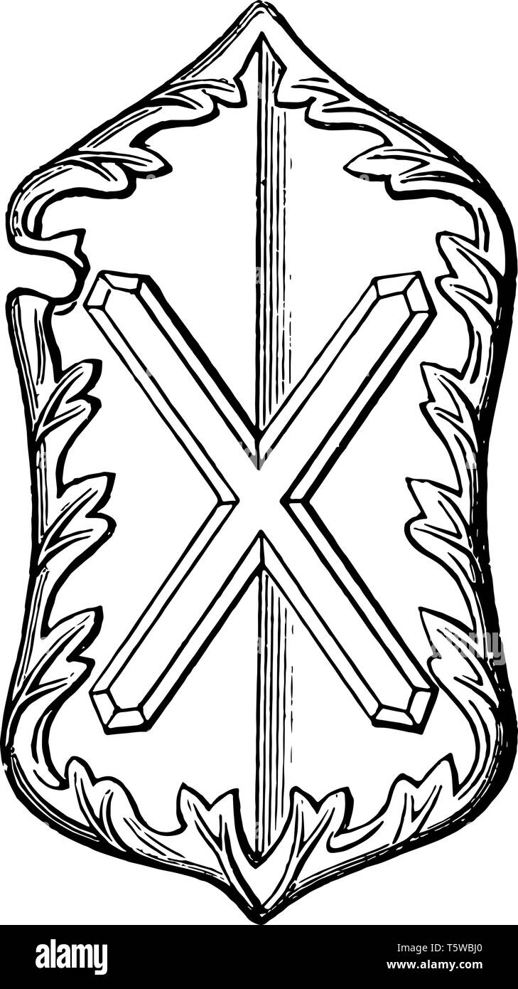 Heraldic Shield from the Abbey Church vintage line drawing or engraving ...
