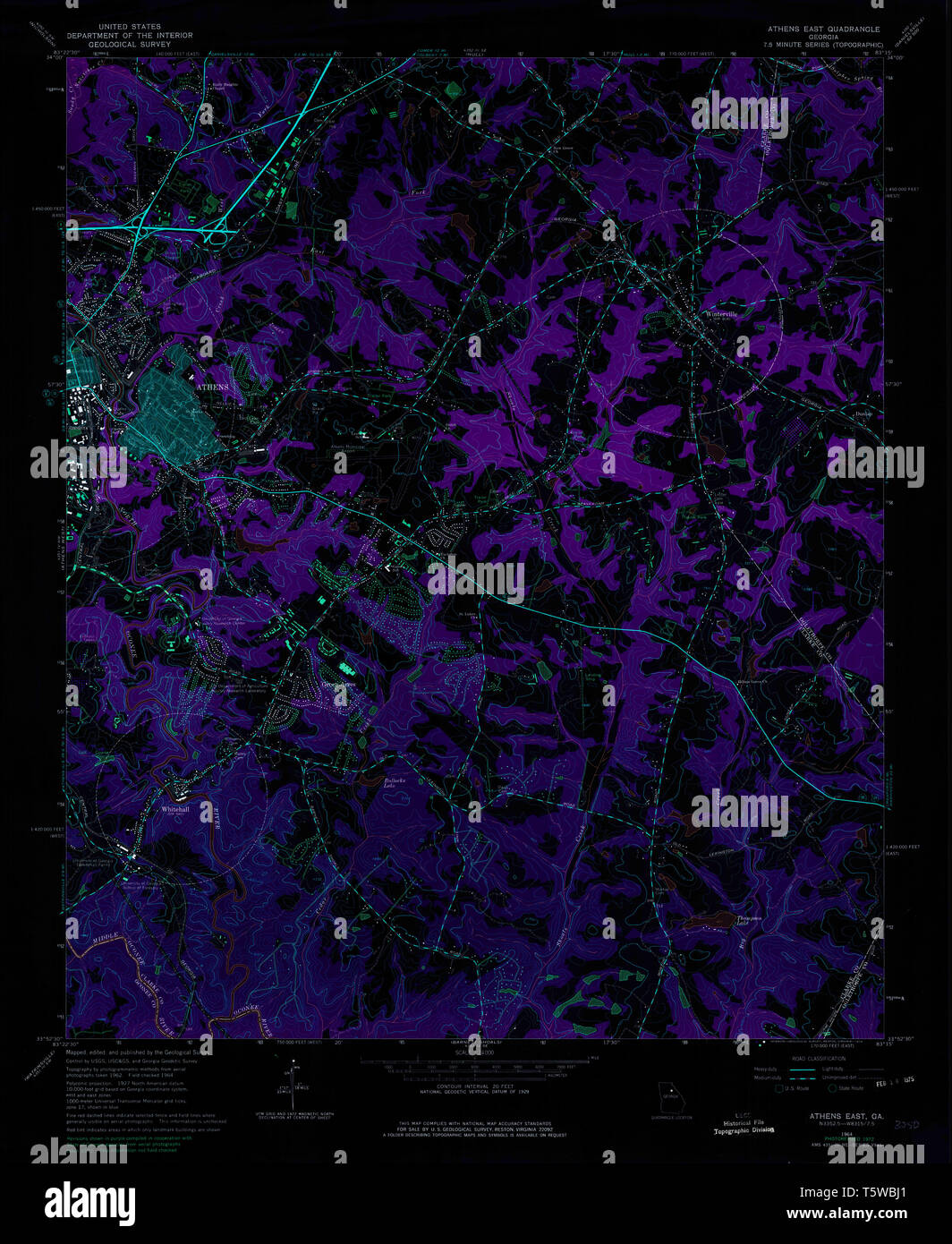 Map of athens, ga hi-res stock photography and images - Alamy