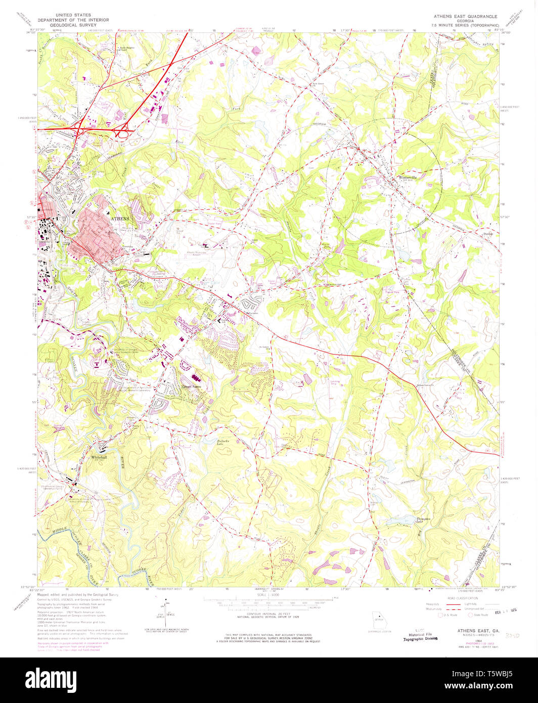 Map of athens, ga hi-res stock photography and images - Alamy