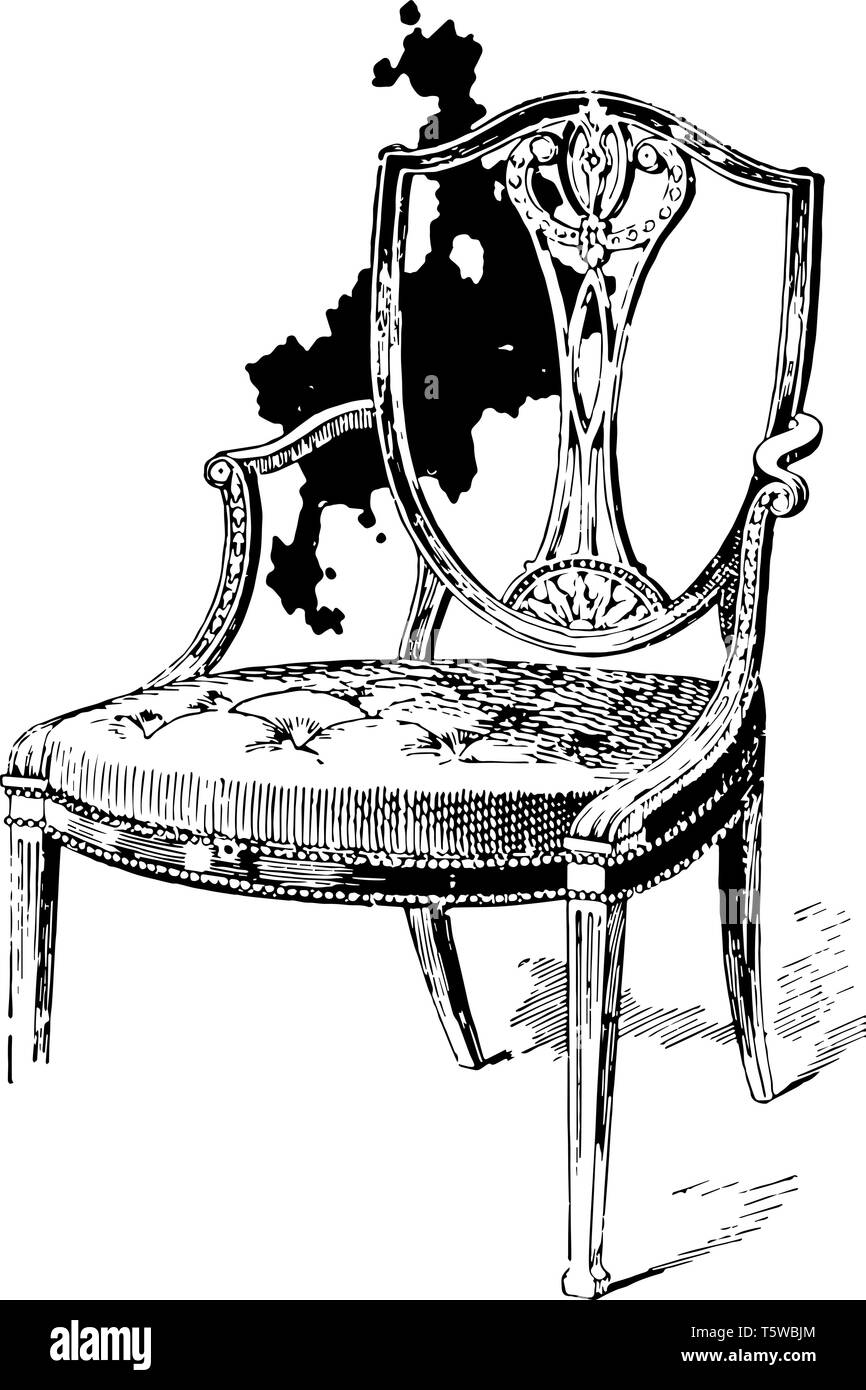 Armchair designed by Heppel white has shield shaped backrest armrest on ...