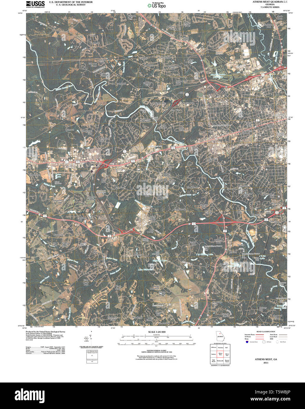 Map of athens, ga hi-res stock photography and images - Alamy