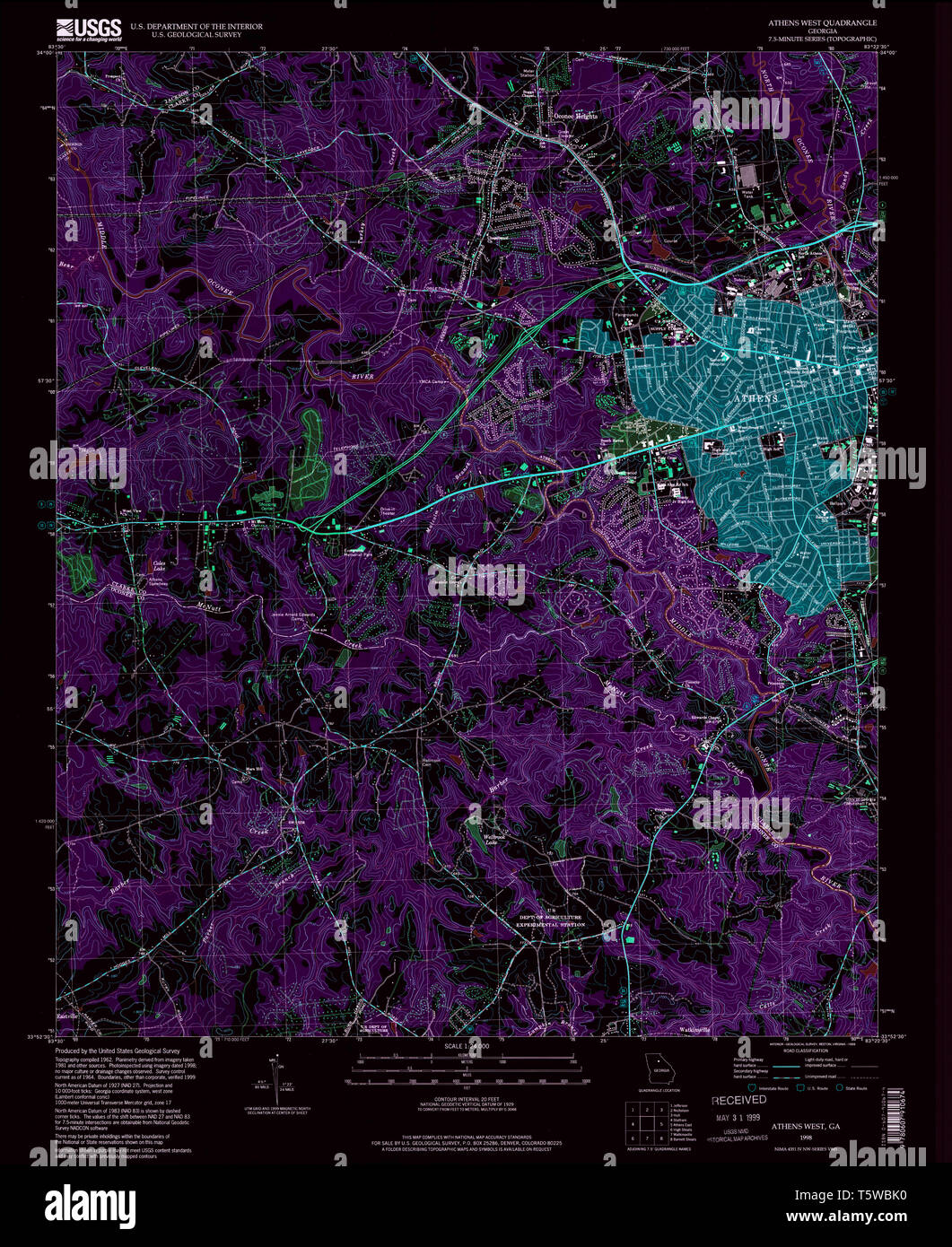 Map of athens, ga hi-res stock photography and images - Alamy