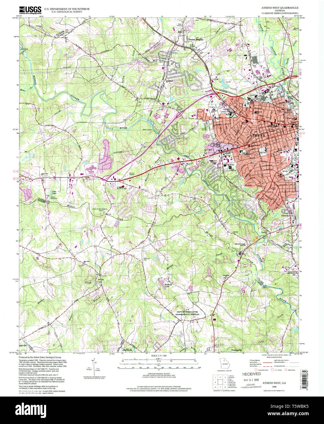 Map of athens, ga hi-res stock photography and images - Alamy