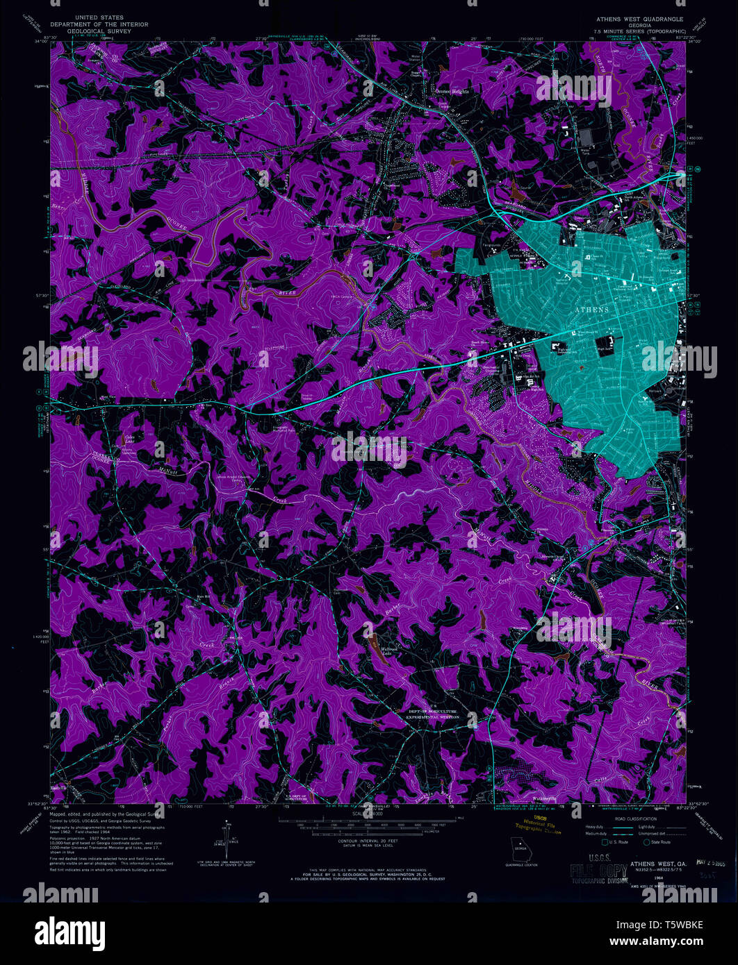 Map of athens, ga hi-res stock photography and images - Alamy
