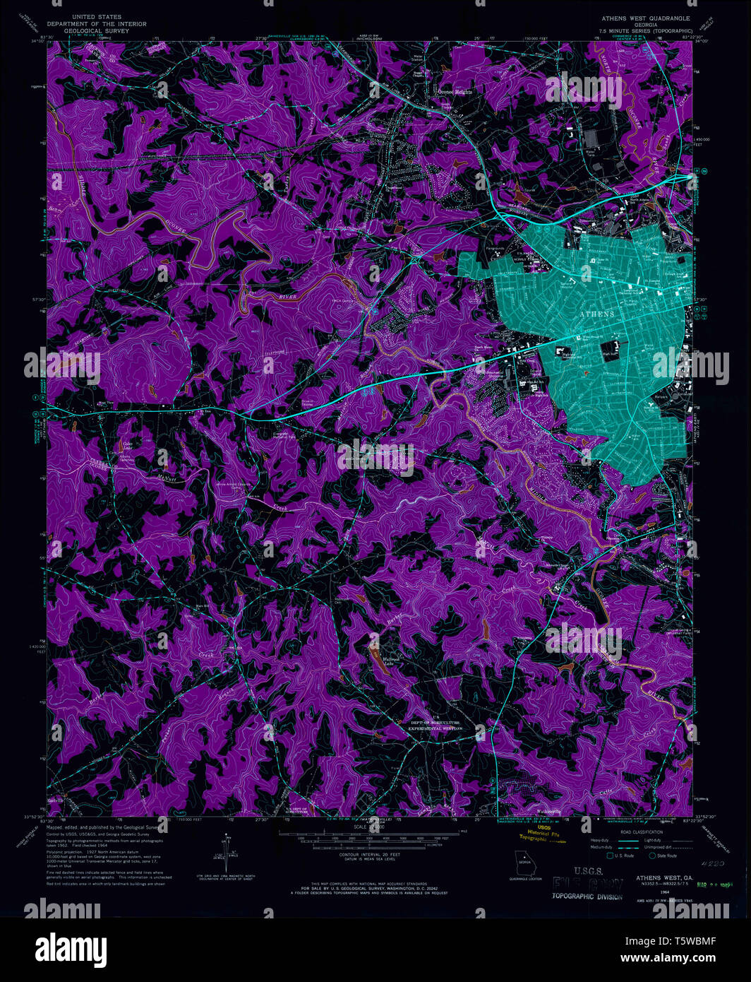 Map of athens, ga hi-res stock photography and images - Alamy