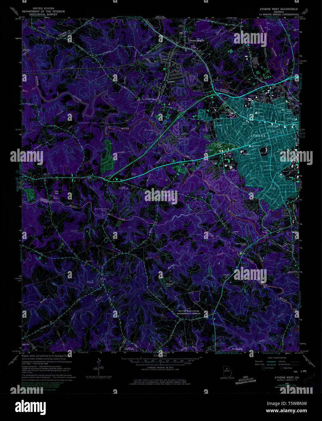 Map of athens, ga hi-res stock photography and images - Alamy