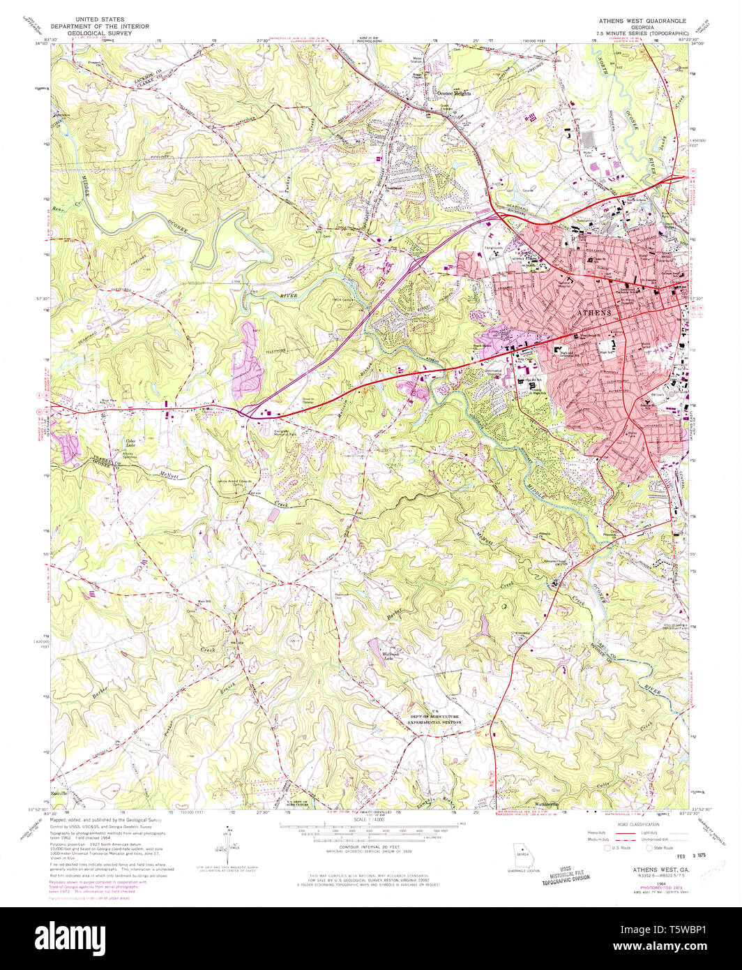 Map of athens, ga hi-res stock photography and images - Alamy