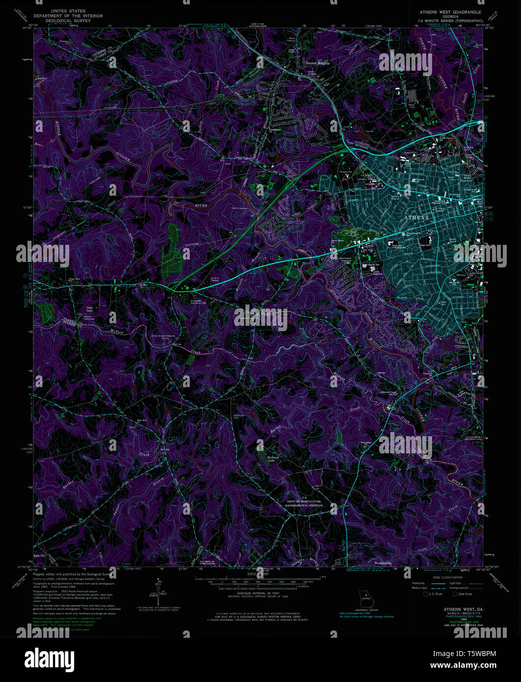 Map of athens, ga hi-res stock photography and images - Alamy