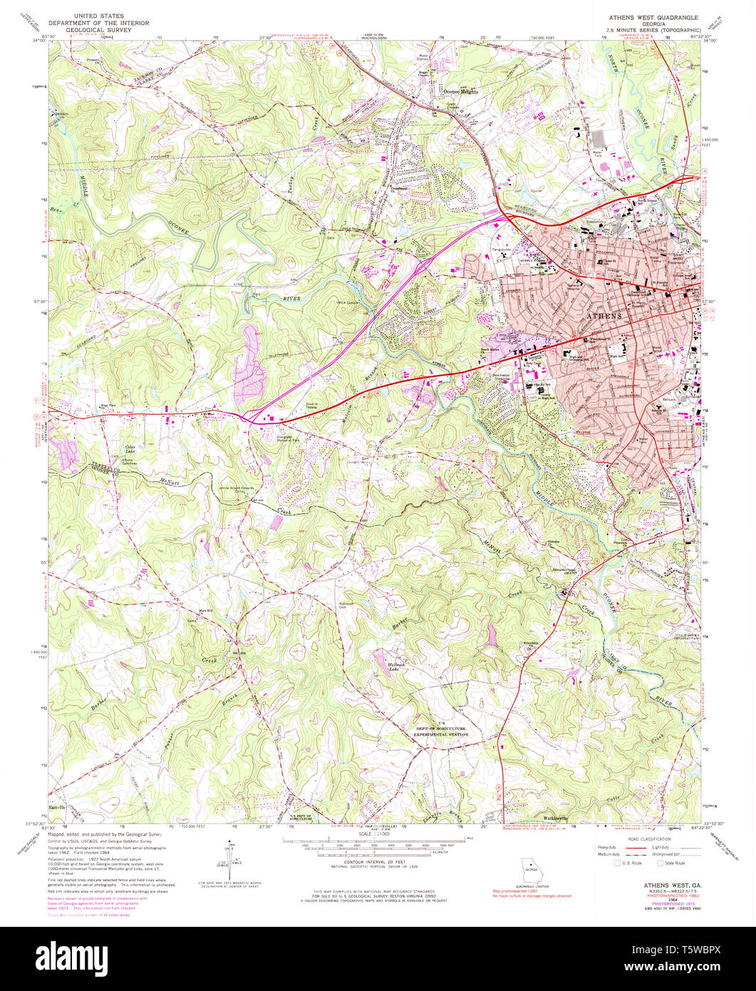 Map of athens, ga hi-res stock photography and images - Alamy