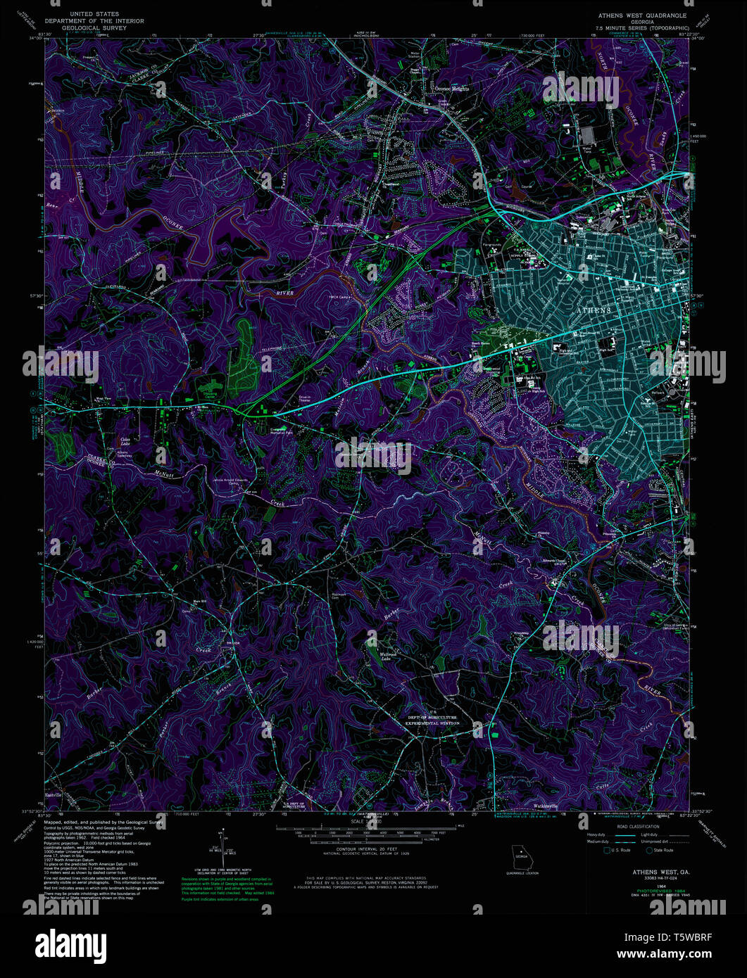 Map of athens, ga hi-res stock photography and images - Alamy