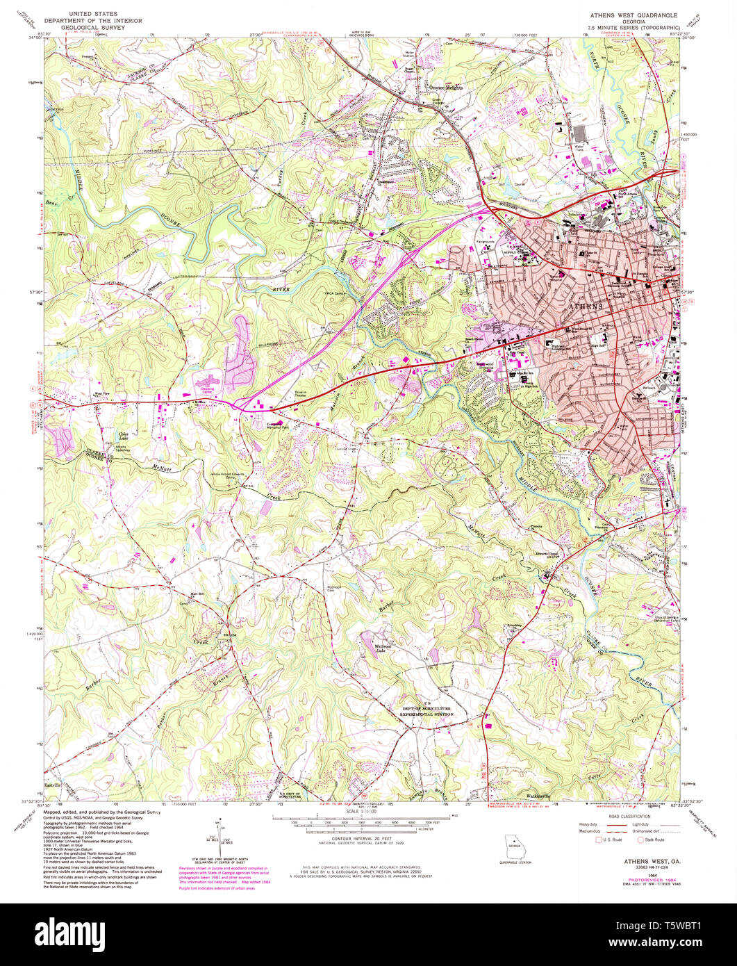 Map of athens, ga Cut Out Stock Images & Pictures - Alamy