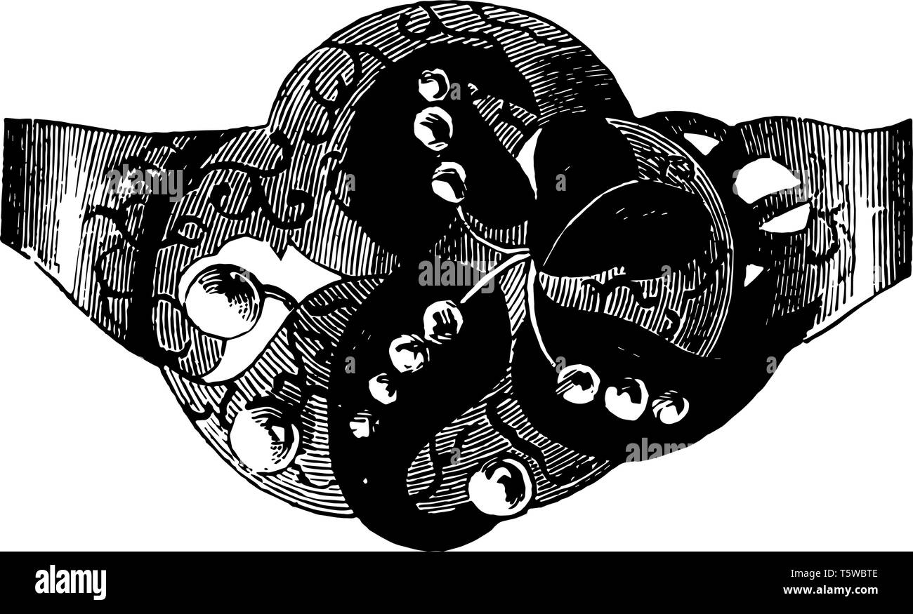 Brooch consists of diamonds set in gold vintage line drawing or ...