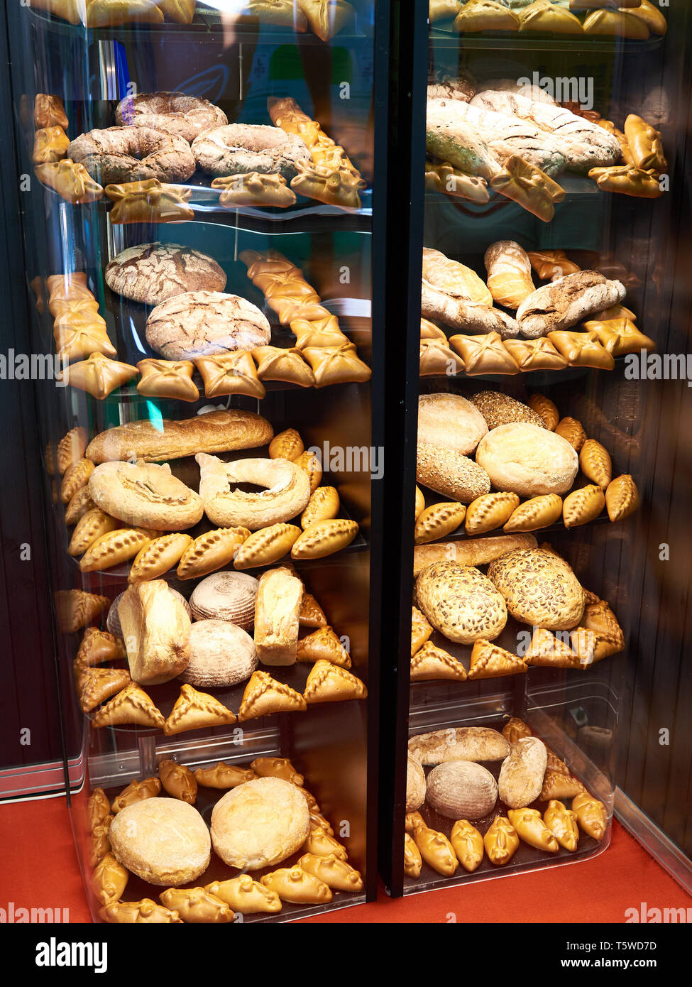 Bread bakery products on store shelves Stock Photo - Alamy