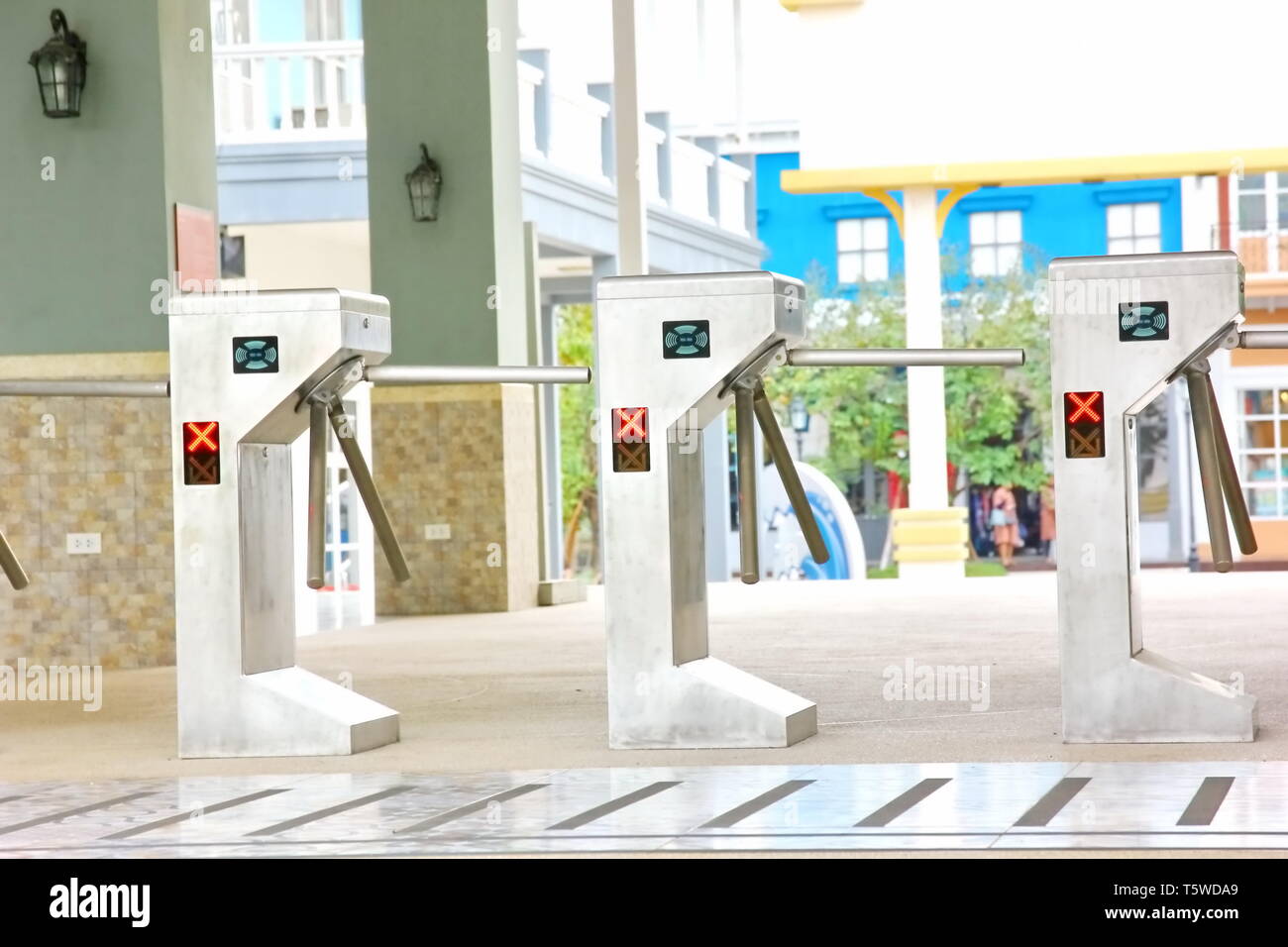 the entrance gate turnstiles,the check point with automatic counting ...