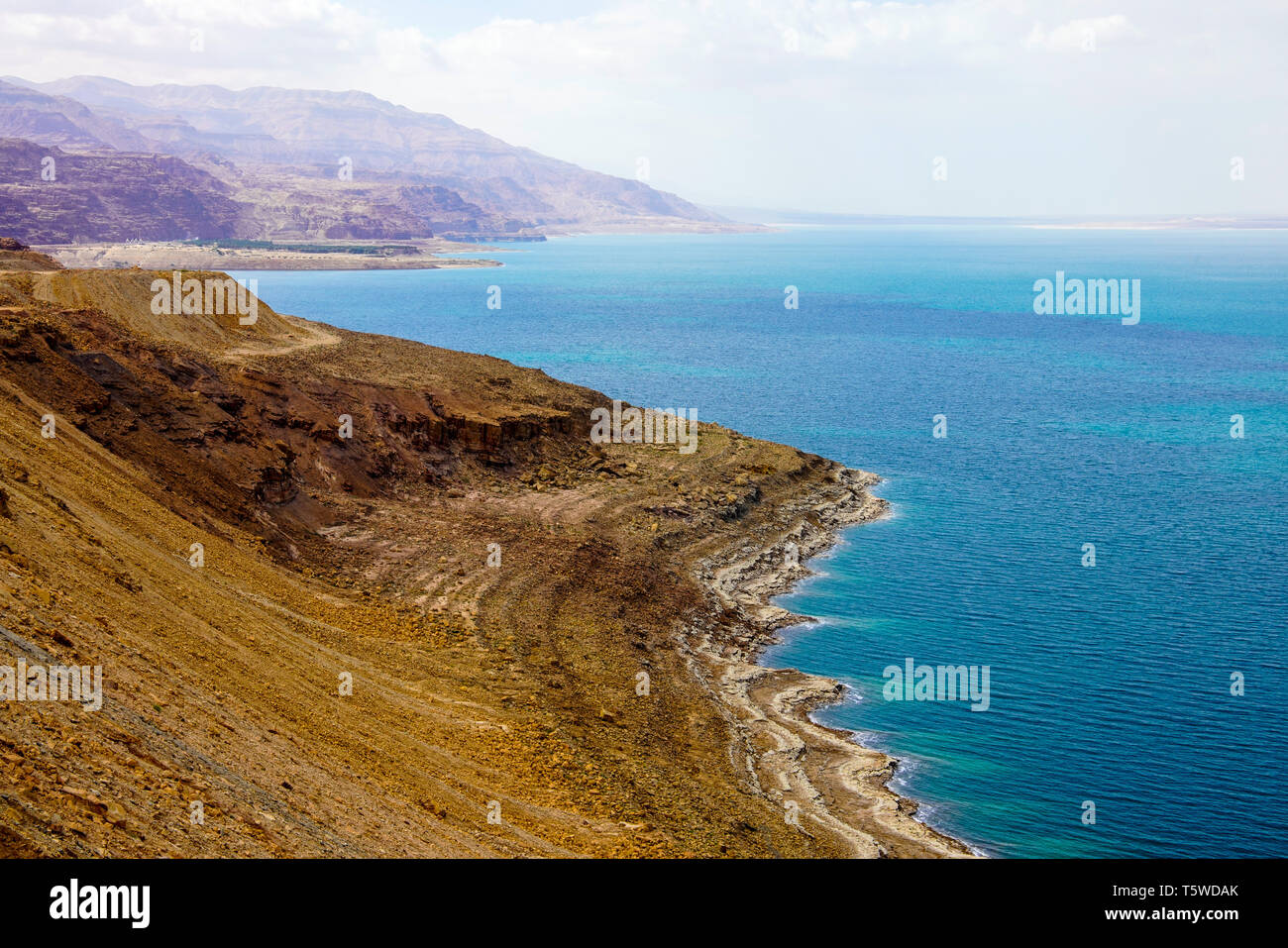Panoramic landscape of the Dead Sea from Jordan side Stock Photo - Alamy