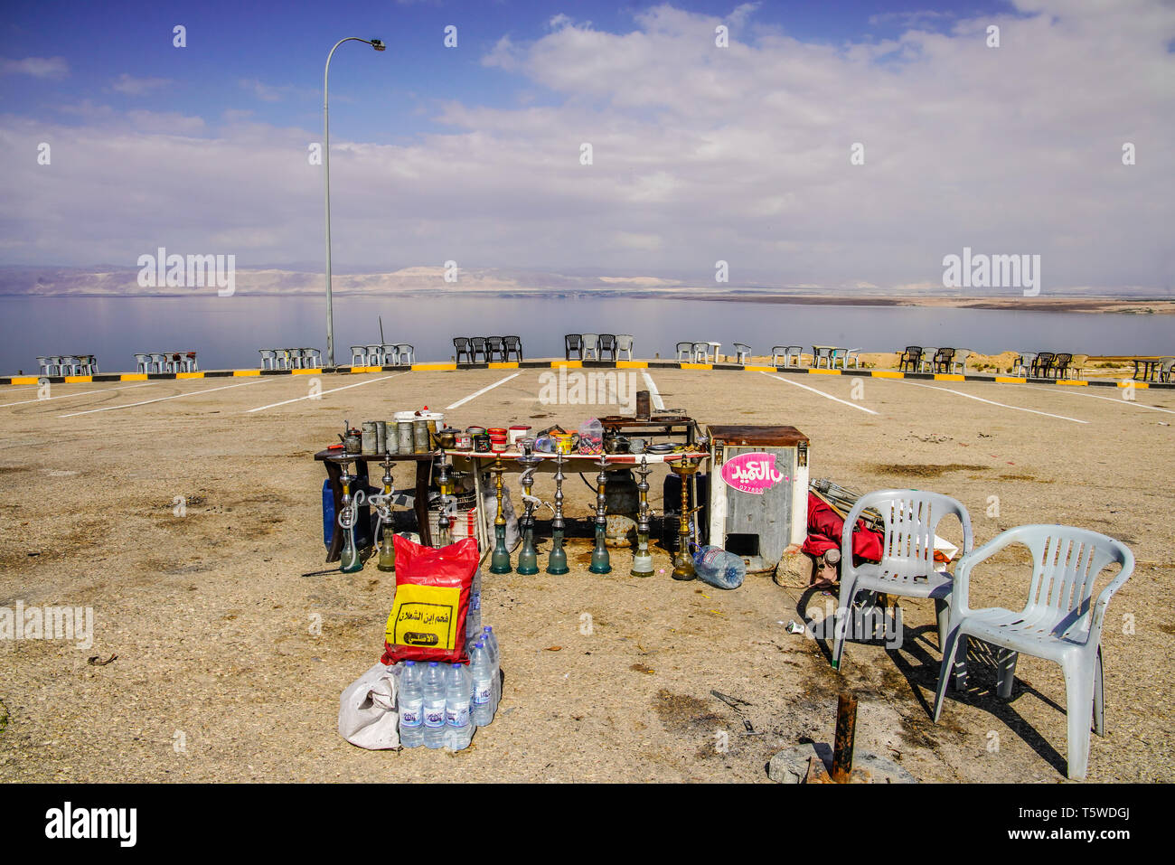 Traditional arabic shisha pipes by the Deat Sea view point. Jordan ...