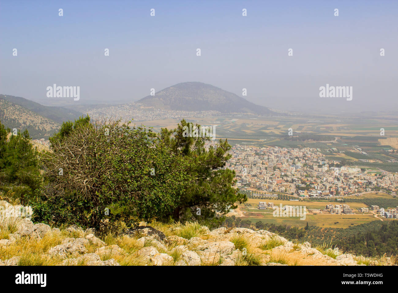 5 May 2018 A view of Mount Tabor in Israel from the mount Precipice ...