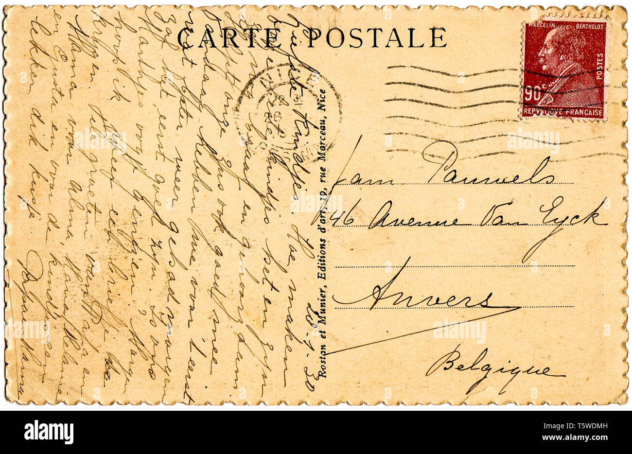 Postcard writing hi-res stock photography and images - Alamy