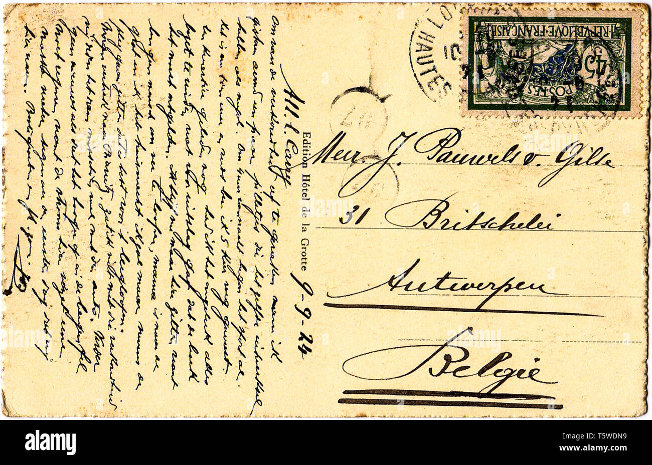 Postcard writing hi-res stock photography and images - Alamy