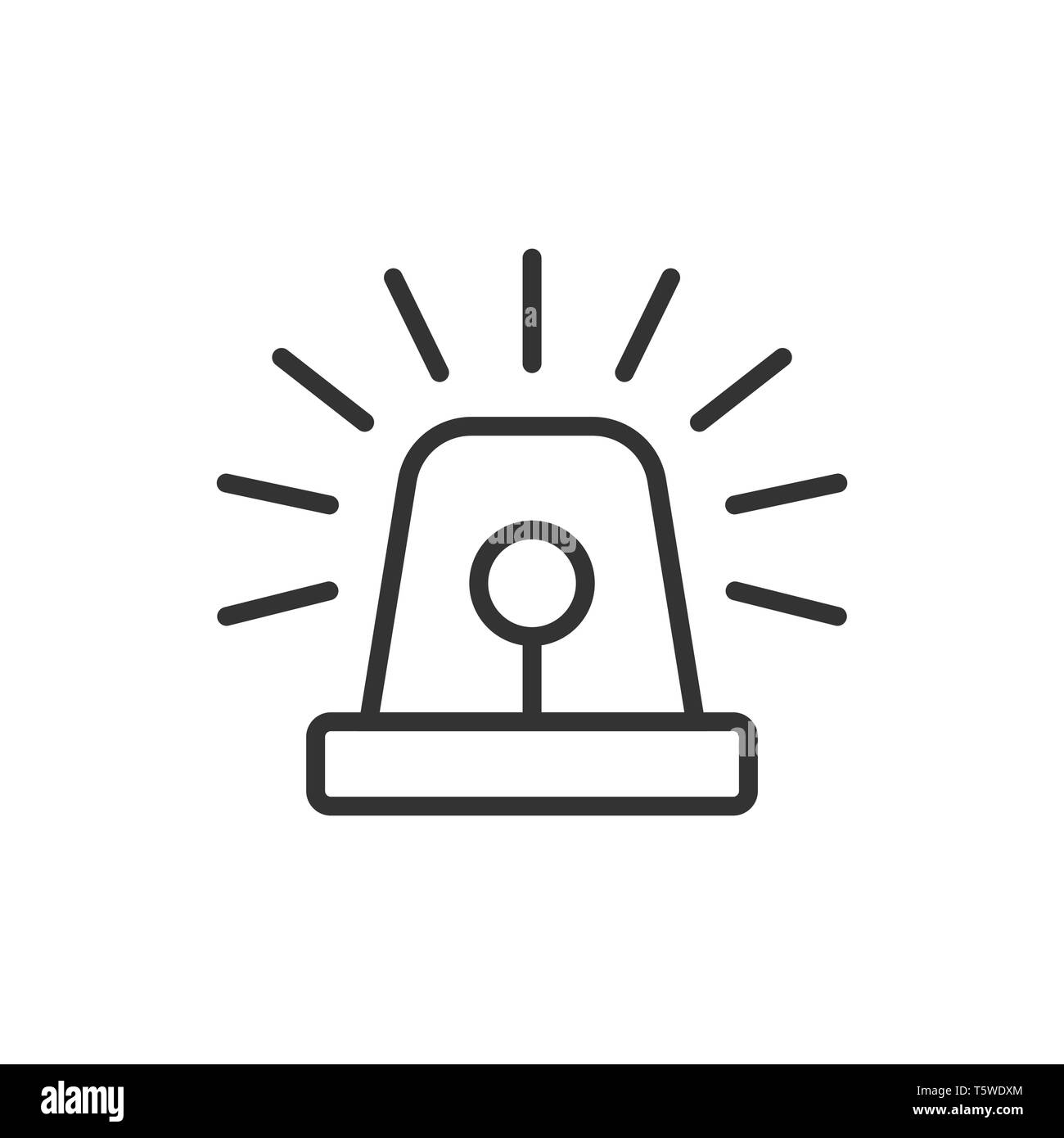 Emergency siren icon in flat style. Police alarm vector illustration on ...