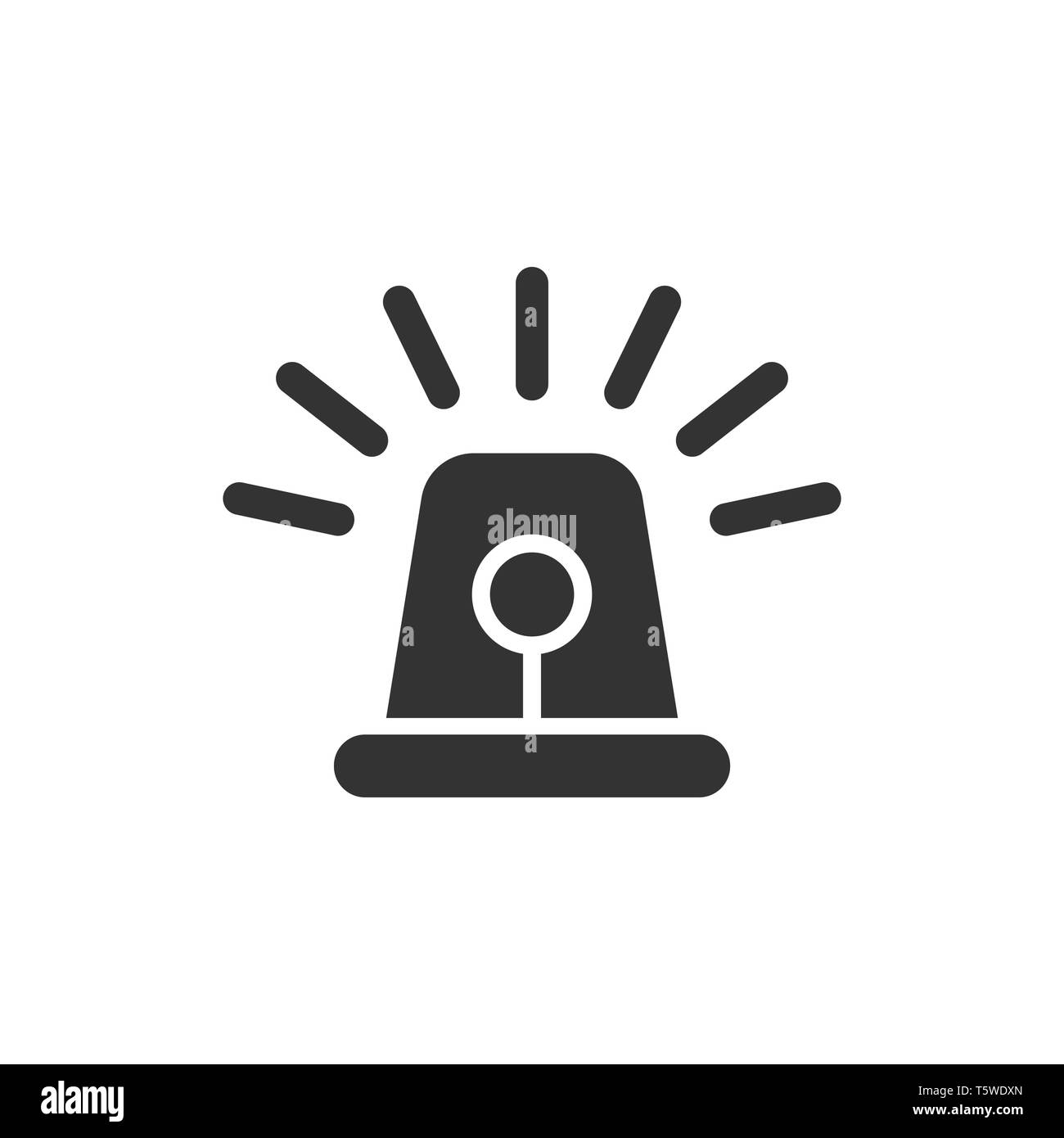 Emergency siren icon in flat style. Police alarm vector illustration on ...