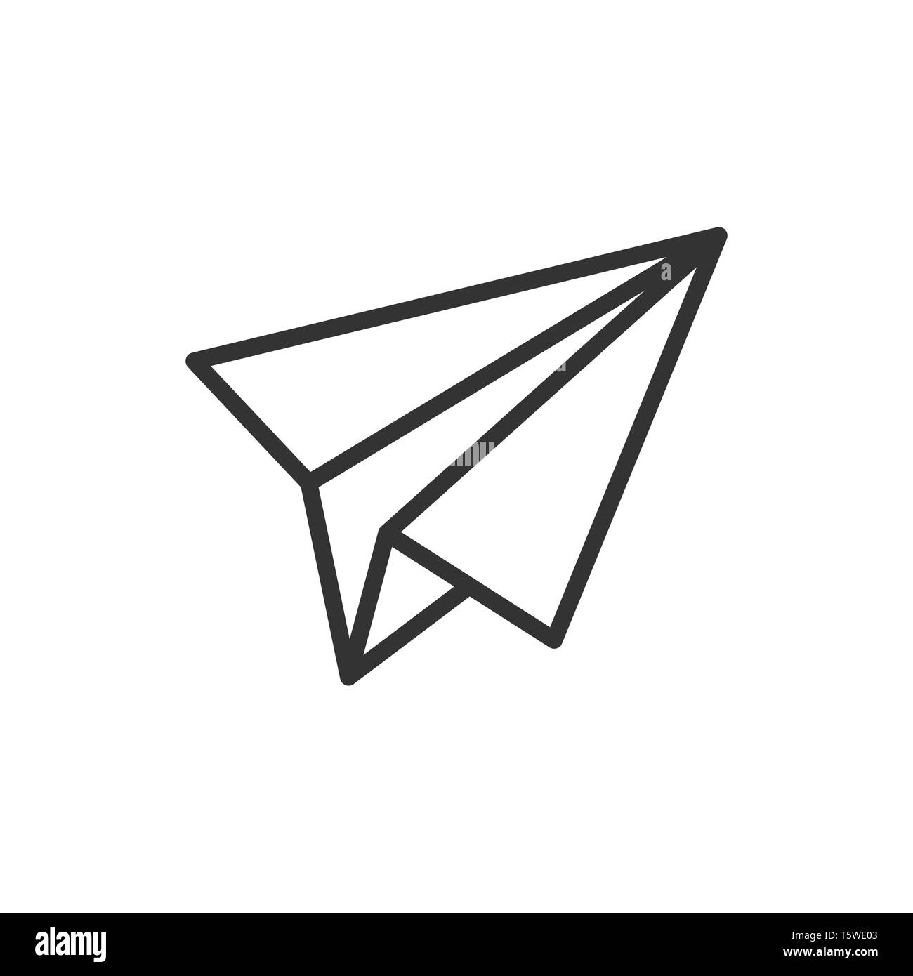 Paper airplane icon in flat style. Plane vector illustration on white ...