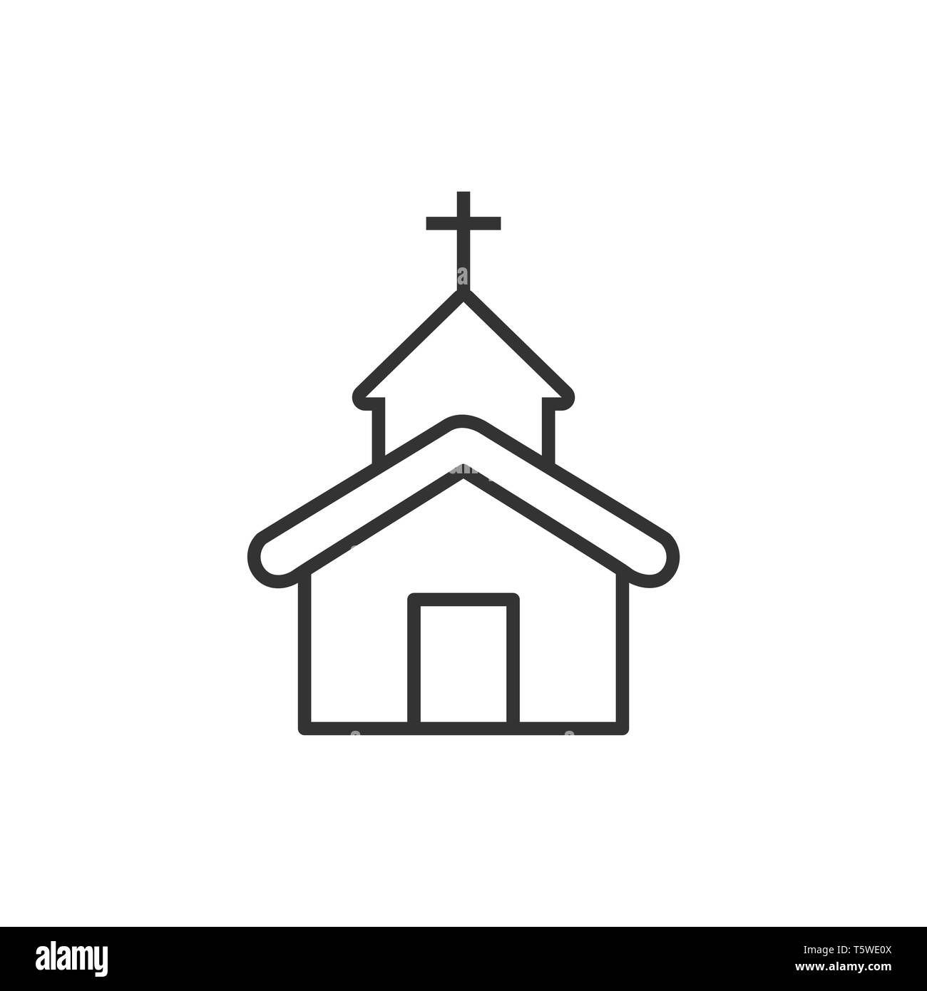 Church icon in flat style. Chapel vector illustration on white isolated ...