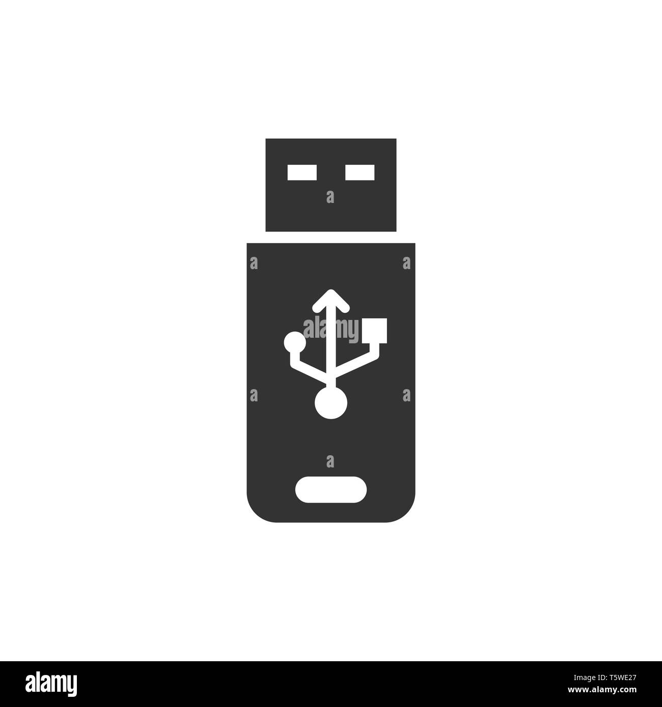 Usb drive icon in flat style. Flash disk vector illustration on white ...