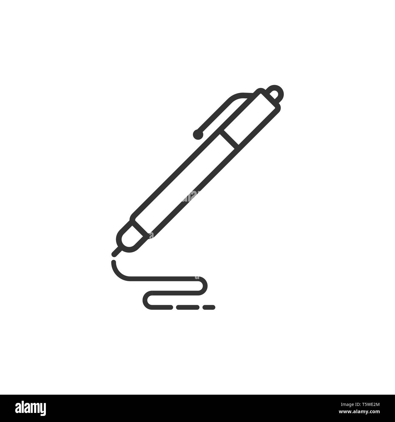 Pen icon in flat style. Ballpoint vector illustration on white isolated ...