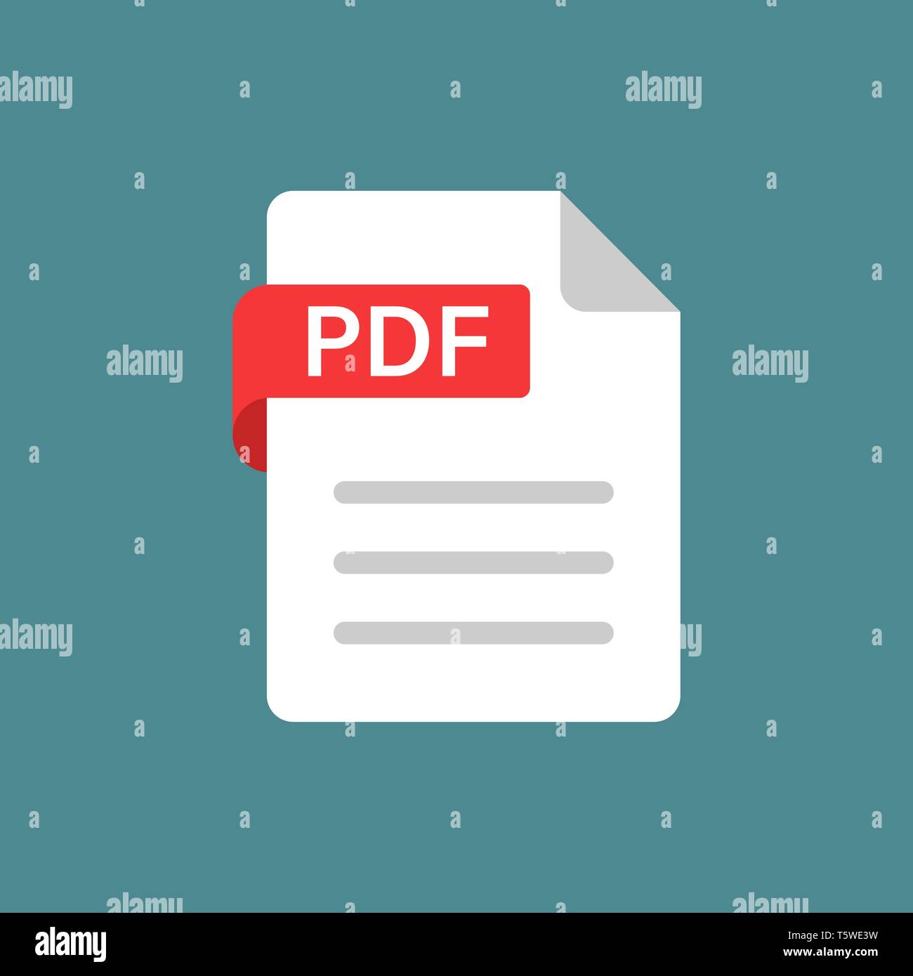 Pdf icon in flat style. Document text vector illustration on white ...