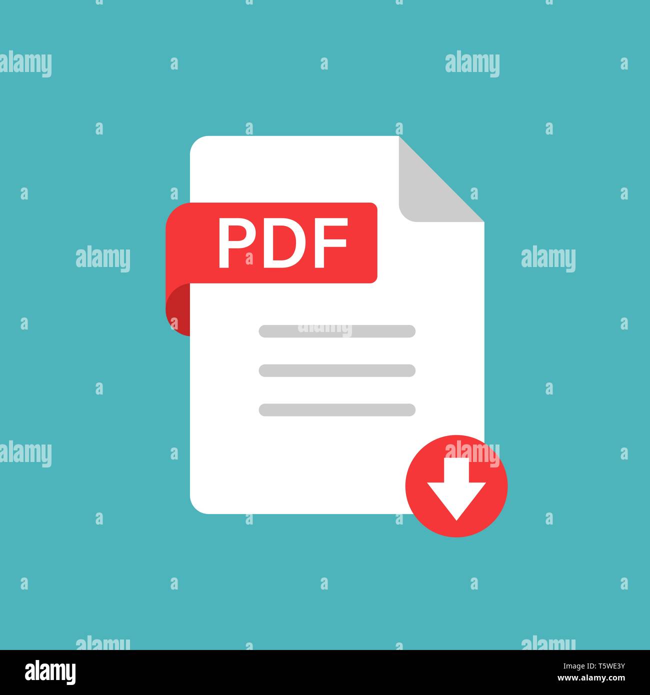Pdf icon in flat style. Document text vector illustration on white ...